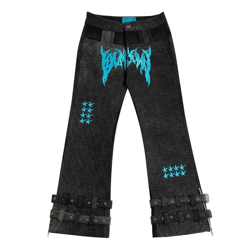 "PUNK" DENIM PANTS - WAZZ